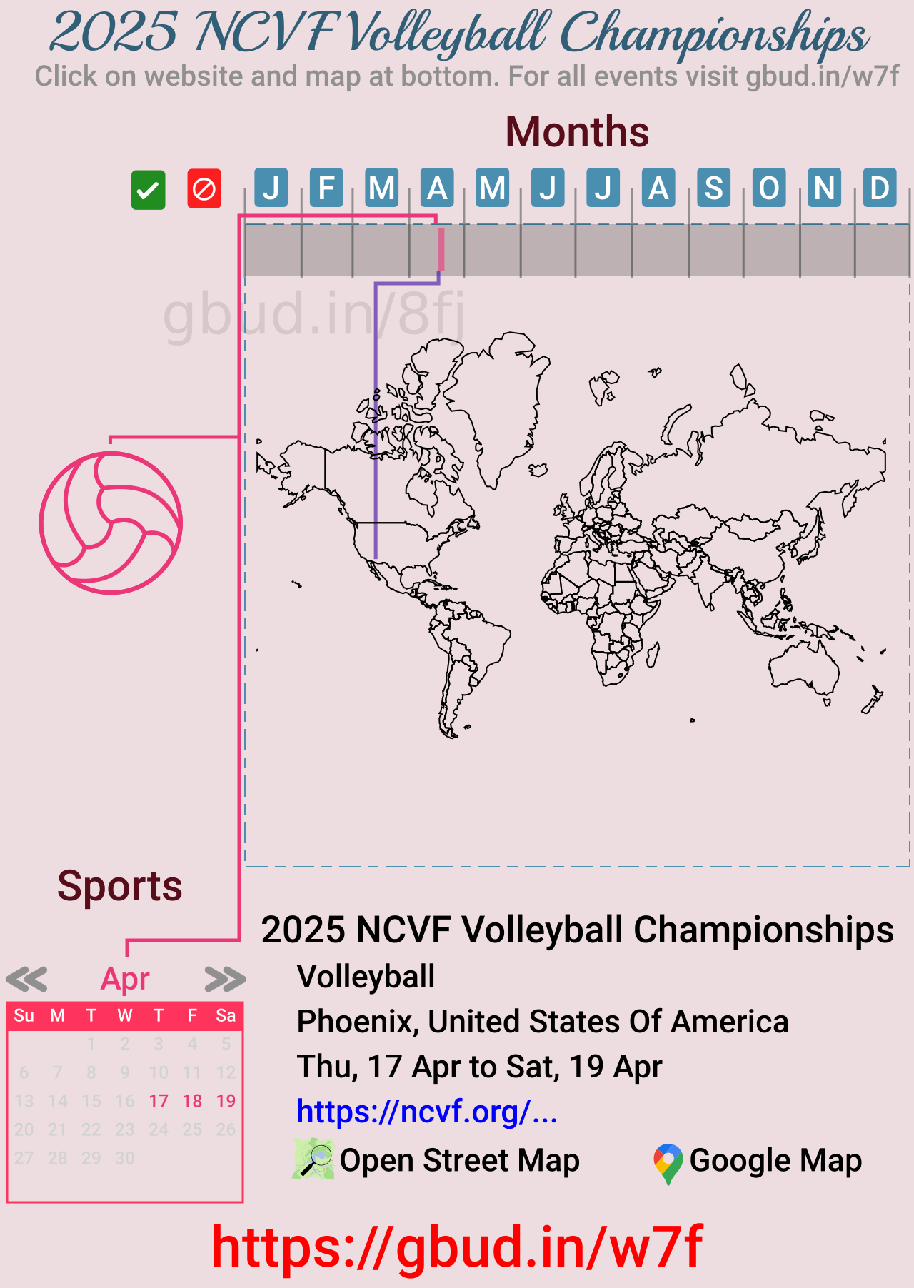 2025 NCVF Volleyball Championships, with interactive calendar - G Bud