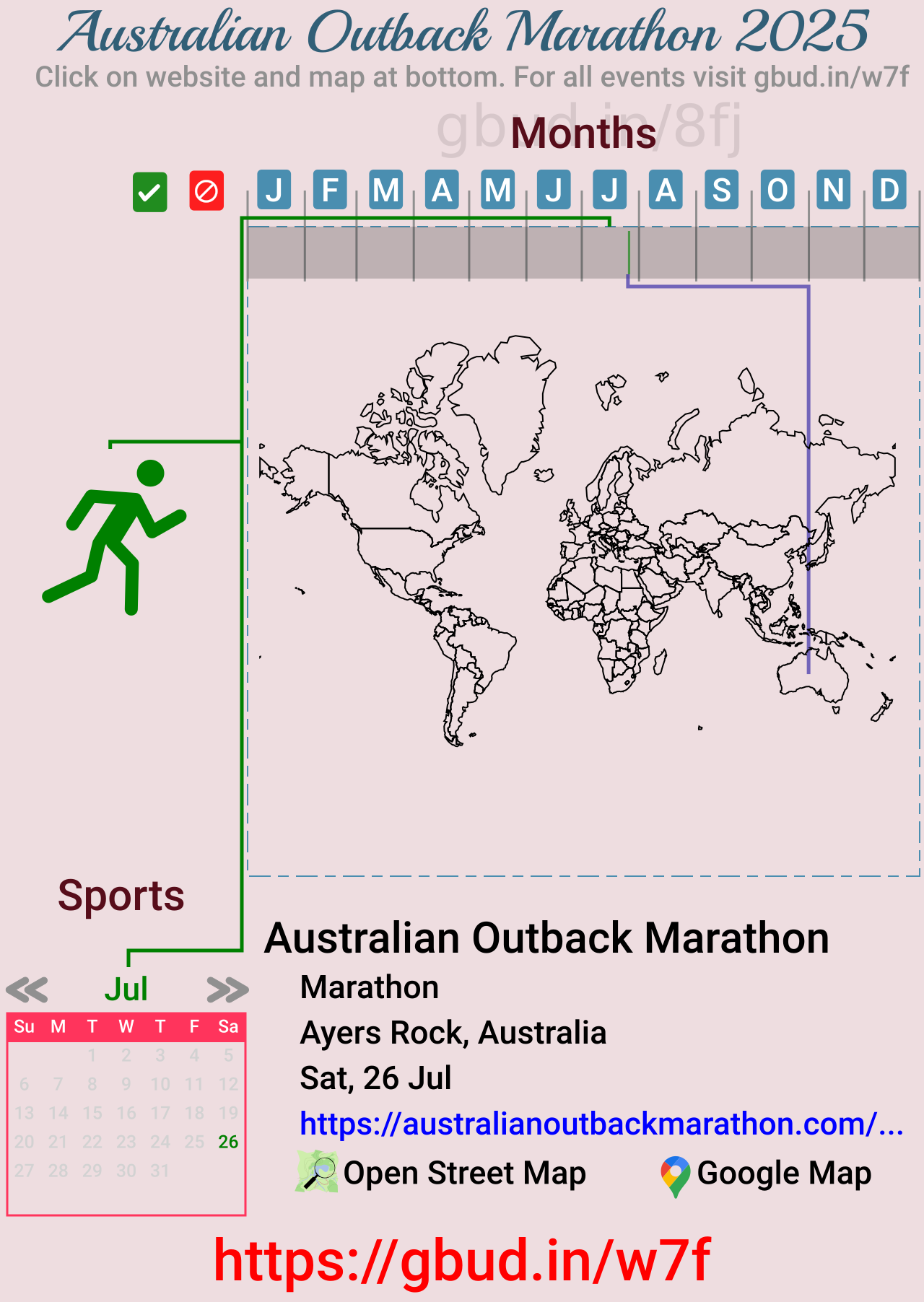Australian Outback Marathon 2025, with interactive calendar - G Bud