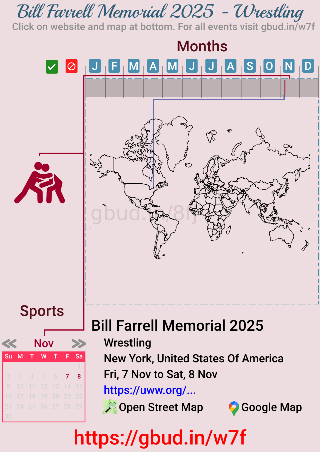 Bill Farrell Memorial 2025 - Wrestling, with interactive calendar - G Bud