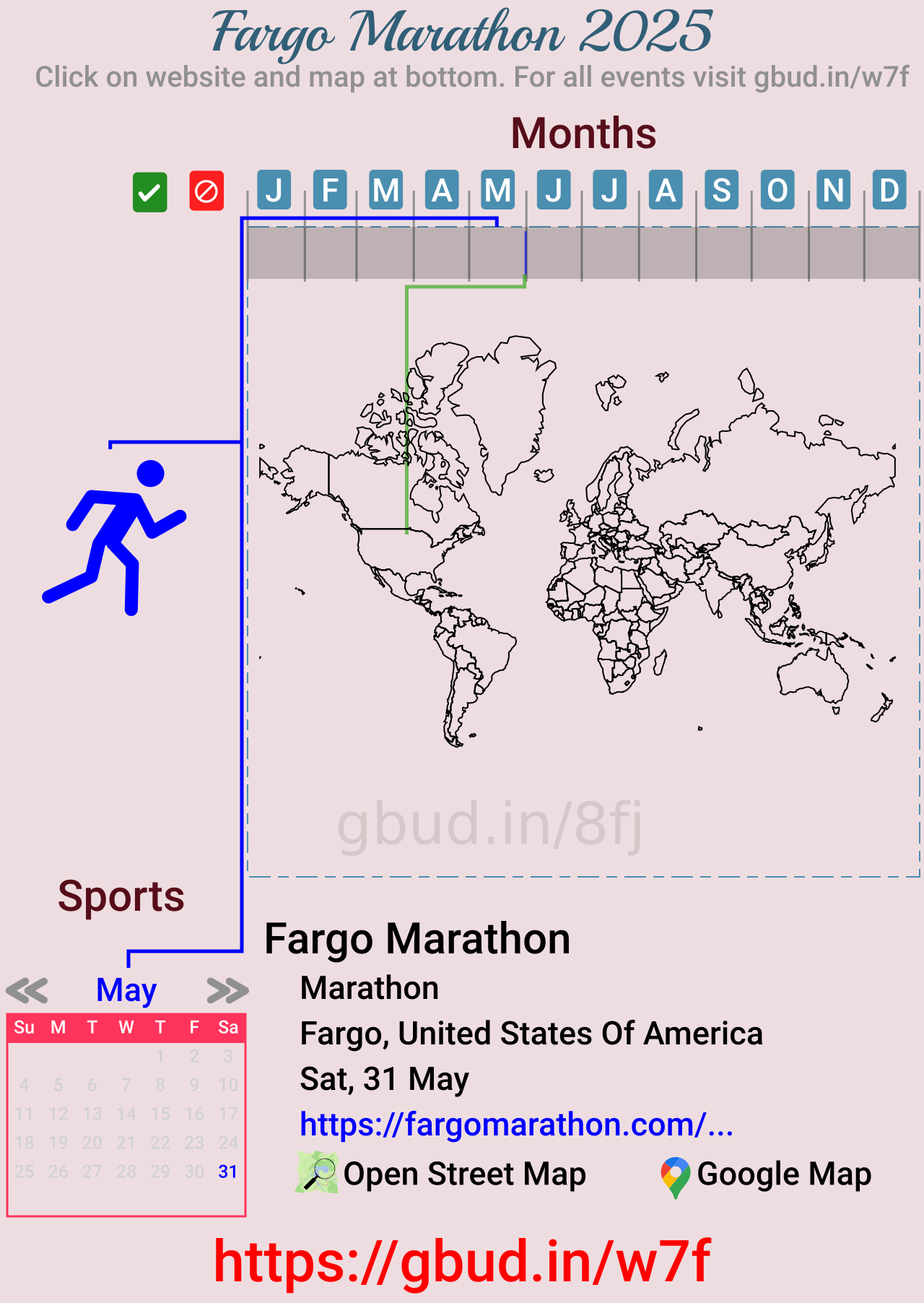 Fargo Marathon 2025, with interactive calendar - G Bud