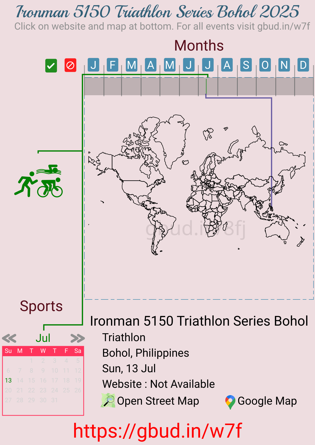 Ironman 5150 Triathlon Series Bohol 2025, with interactive calendar - G Bud