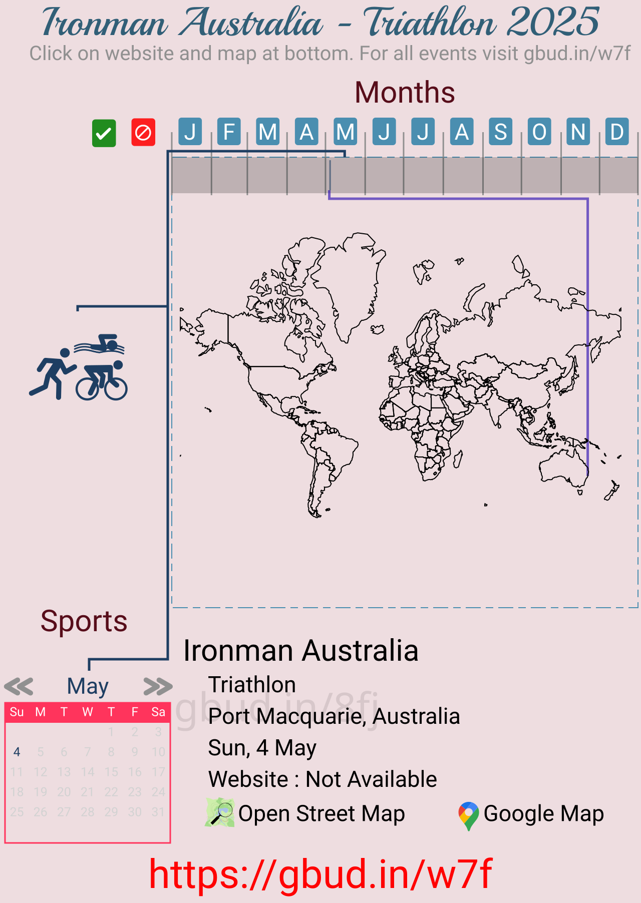 Ironman Australia - Triathlon 2025, with interactive calendar - G Bud